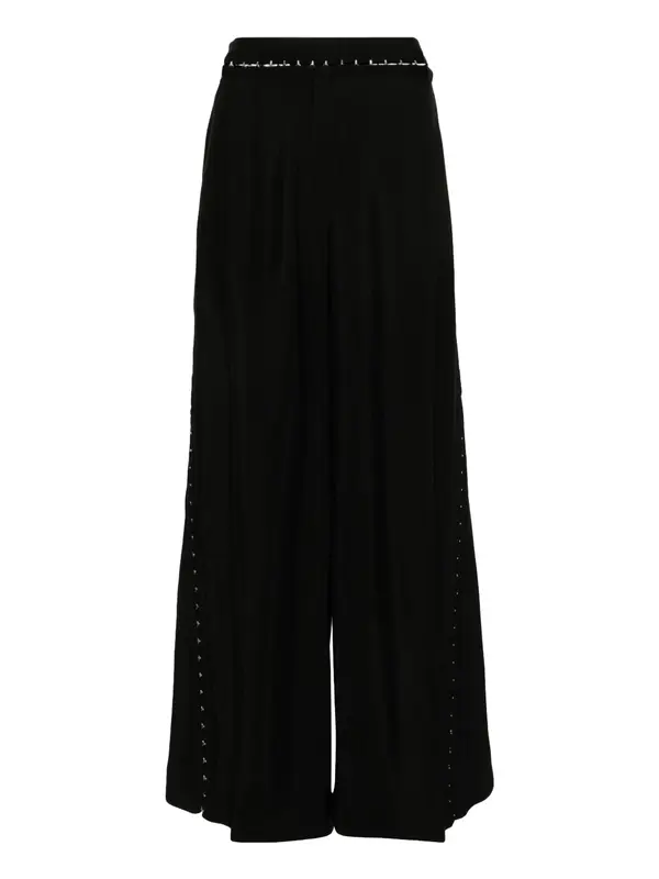 MUGLER Hook & Eye Wide-leg Trousers - Black