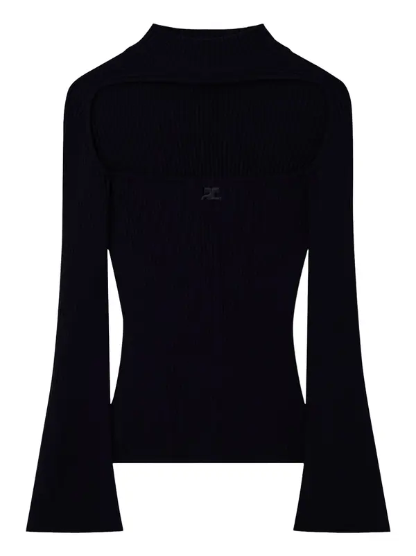 COURREGES Cut-out Ribbed Jumper - Black