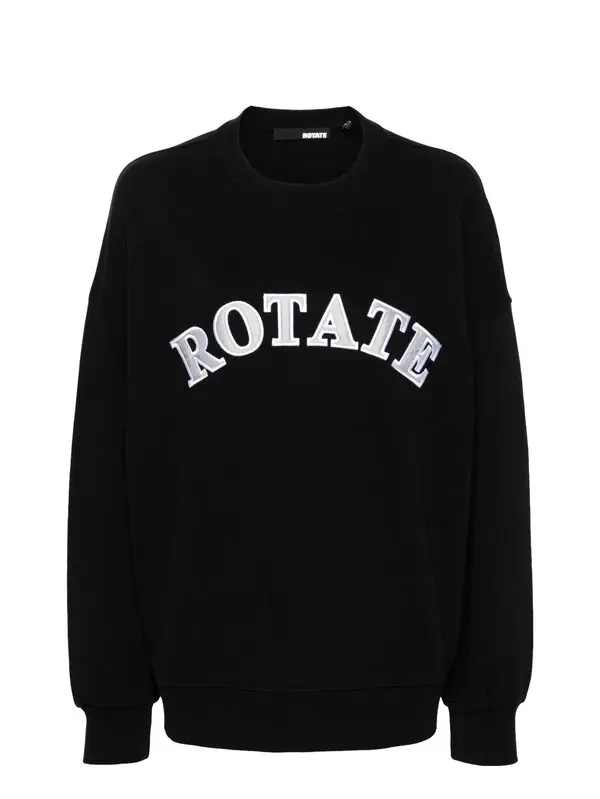 ROTATE BY BIRGER CHRISTENSEN Logo-patch Organic-cotton Sweatshirt - Black