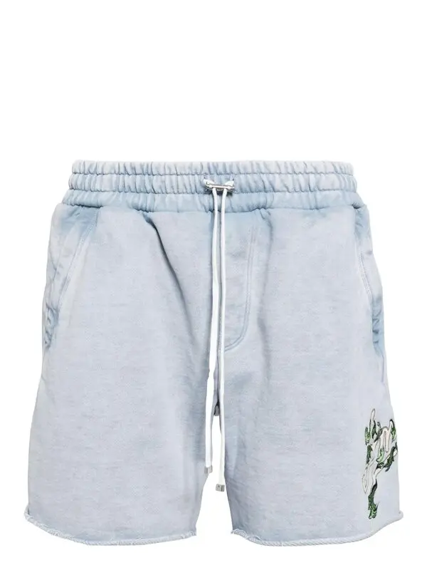Amiri Filigree Cotton Track Shorts - Blue