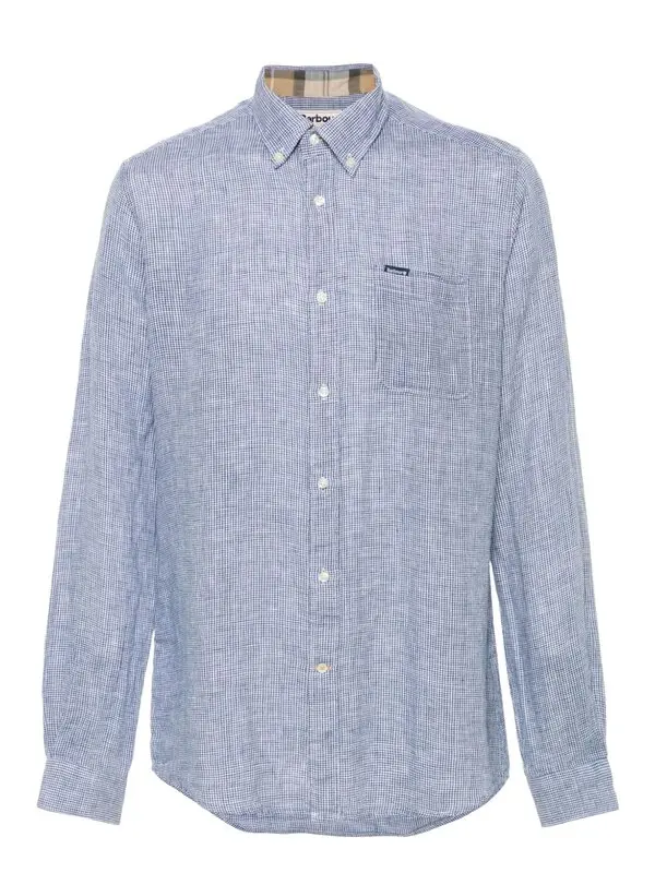 Barbour Linen Checked Shirt - Blue