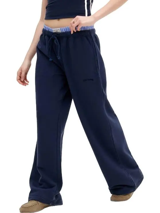 BDG URBAN OUTFITTERS Boxer Wide-leg Sweatpants - Navy