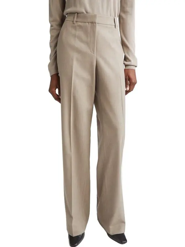 Lafayette 148 New York Gates Stretch Wool Straight Leg Trousers - Hickory