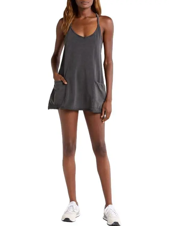 Free People Hot Shot Mini Sport Dress - Black