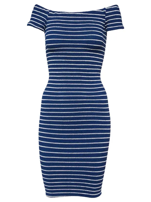 Hunza G Grace Striped Midi Dress - Blue