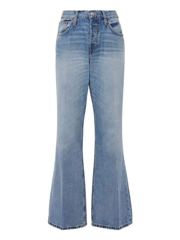 RE/DONE Loose Boot Mid-rise Wide-leg Jeans - Blue