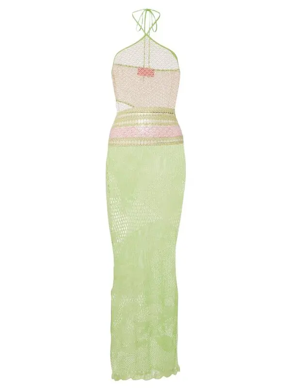 ROBERTA EINER Natalie Halterneck Maxi Dress - Multicoloured
