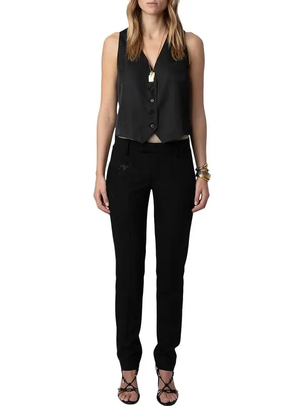 Zadig&Voltaire Emaux Satin Vest - Noir