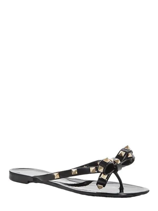 Valentino Garavani Rockstud Pvc Thong Sandals - Black
