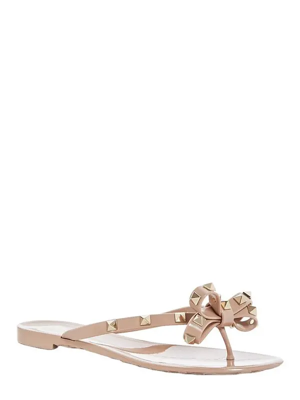 Valentino Garavani Rockstud Thong Sandals - Poudre