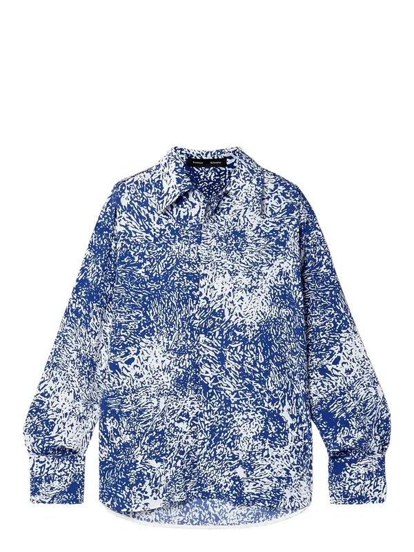 Proenza Schouler White Label Norman Printed Crepe Shirt - Blue