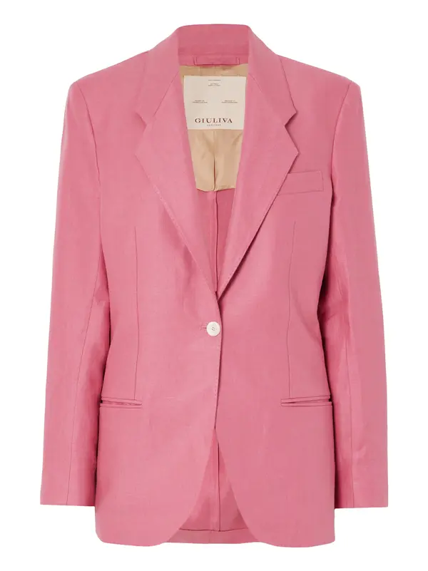 Giuliva Heritage Linen-twill Blazer - Pink