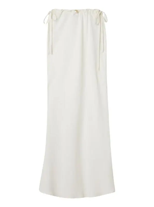 SARA CRISTINA Ola Pearl-embellished Midi Skirt - White