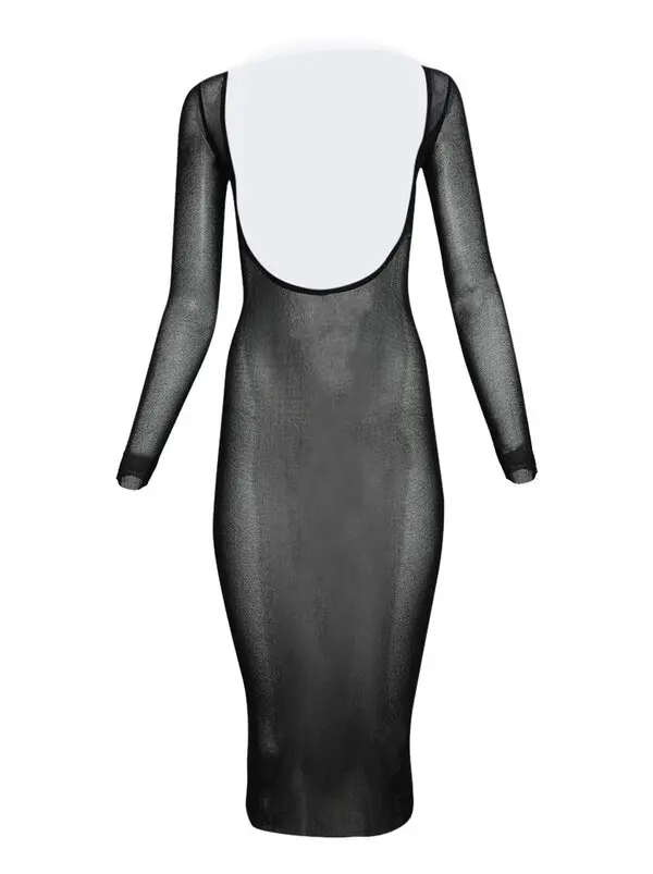 Jean Paul Gaultier X Shayne Oliver Mesh Low Cut And Backless Dress - Black