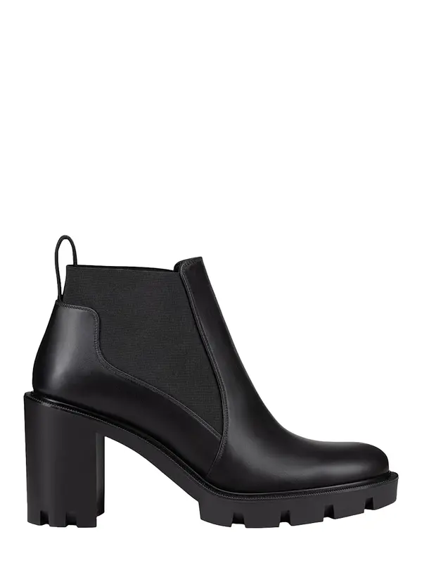 CHRISTIAN LOUBOUTIN 70mm Marchacroche Leather Chelsea Booties - Black