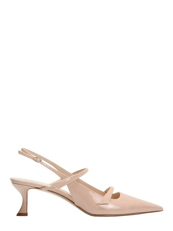 ALEXANDRE BIRMAN Tita Patent Slingback Pumps - Semolina
