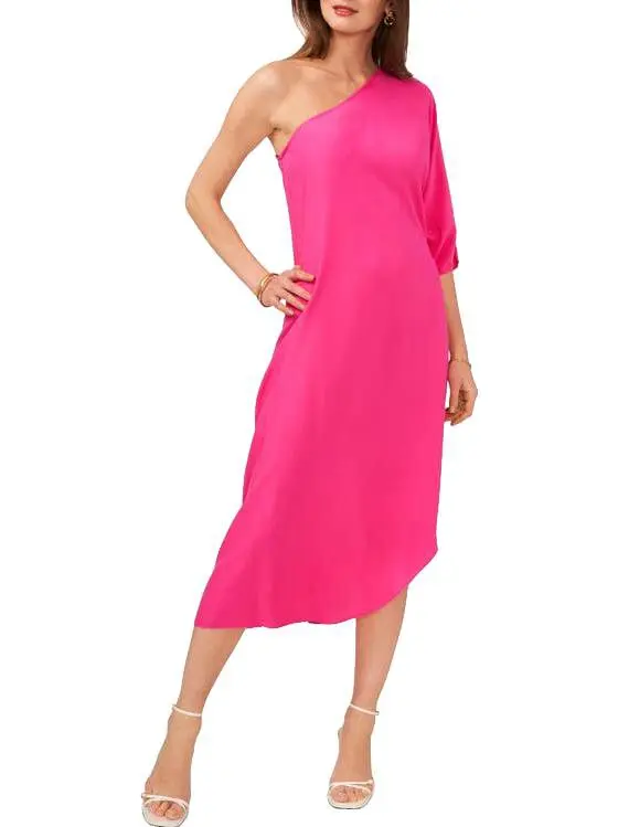 Vince Camuto One-shoulder Asymmetric Dress - Hot Pink