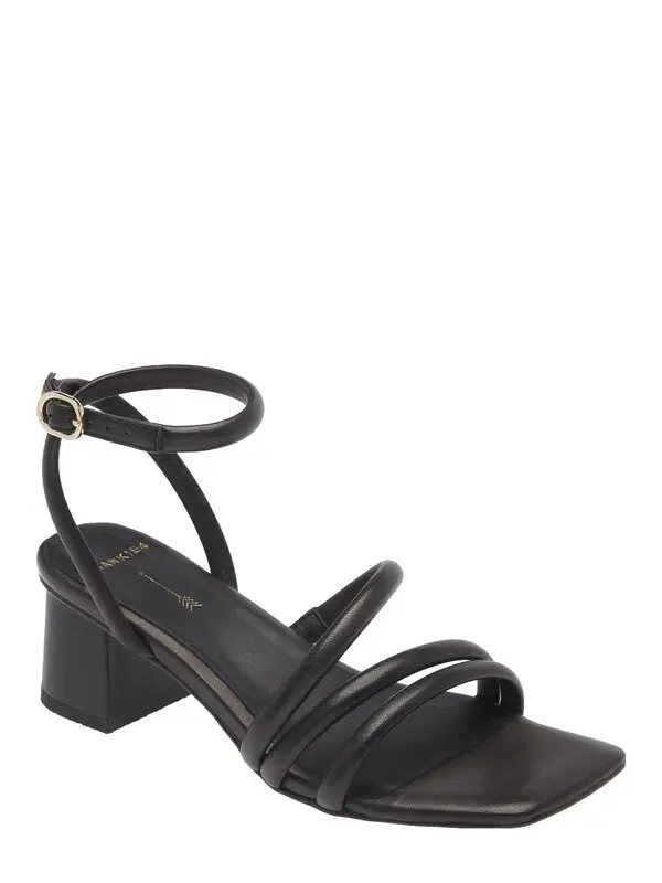FRANKIE4 Ramsay Leather Block Heel Sandal - Black