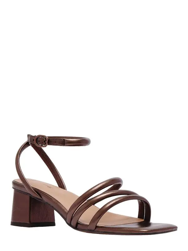 FRANKIE4 Ramsay Leather Block Heel Sandal - Bronze