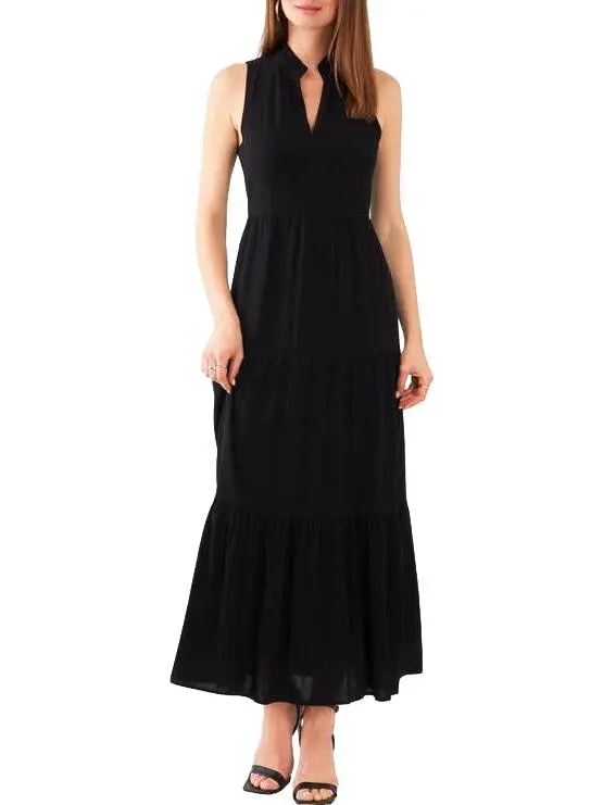 Vince Camuto Sleeveless Tiered Maxi Dress - Rich Black