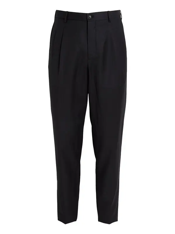 Giorgio Armani Virgin Wool Tailored Trousers - Blue