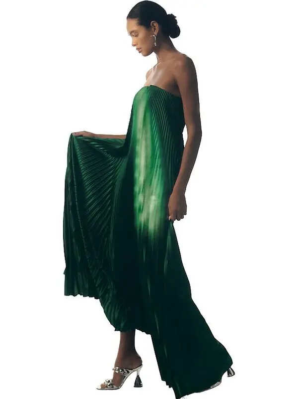 L'IDEE Strapless Maxi Gown - Green