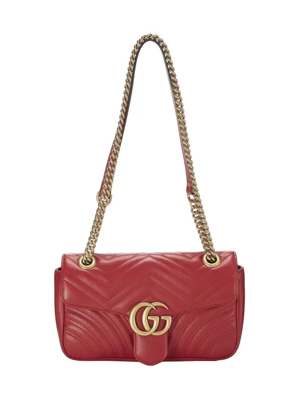 Gucci Gg Marmont Matelassé Shoulder Bag - Red