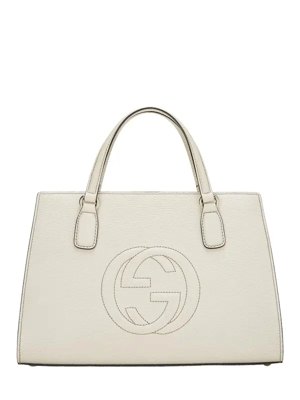 Gucci Grained Leather Soho Handbag - White
