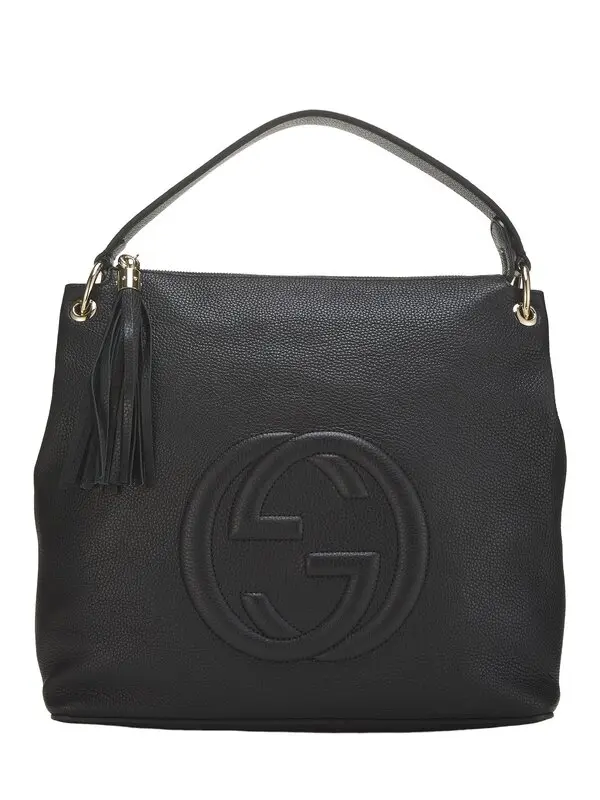 Gucci Leather Soho Convertible Hobo - Black
