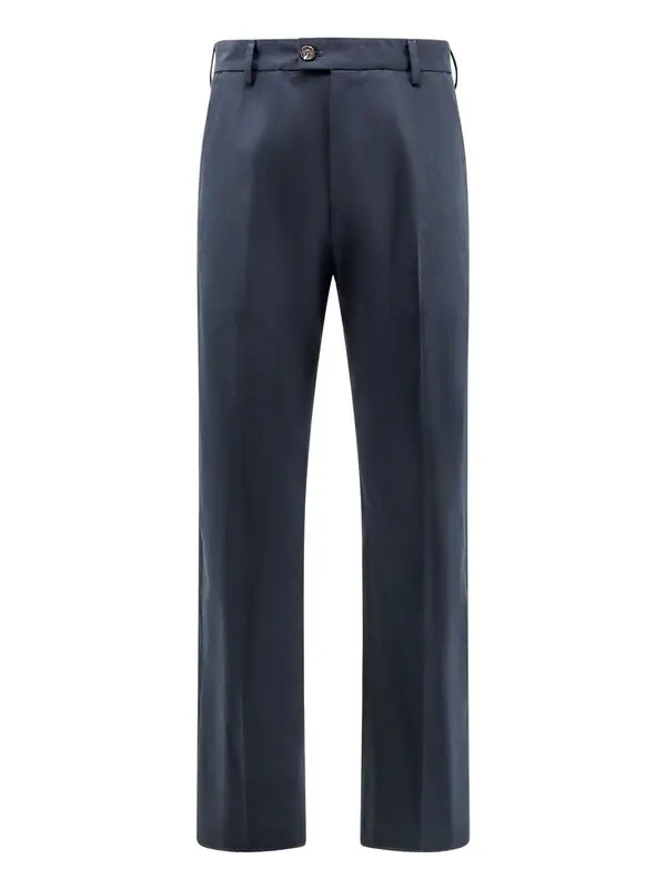 Alexander McQueen Cotton Trousers With Logo - Blue