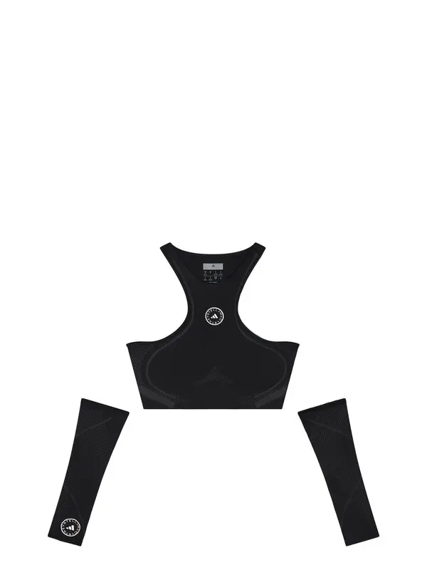 Stella McCartney Truepace Running Crop Top With Arm Guards - Black