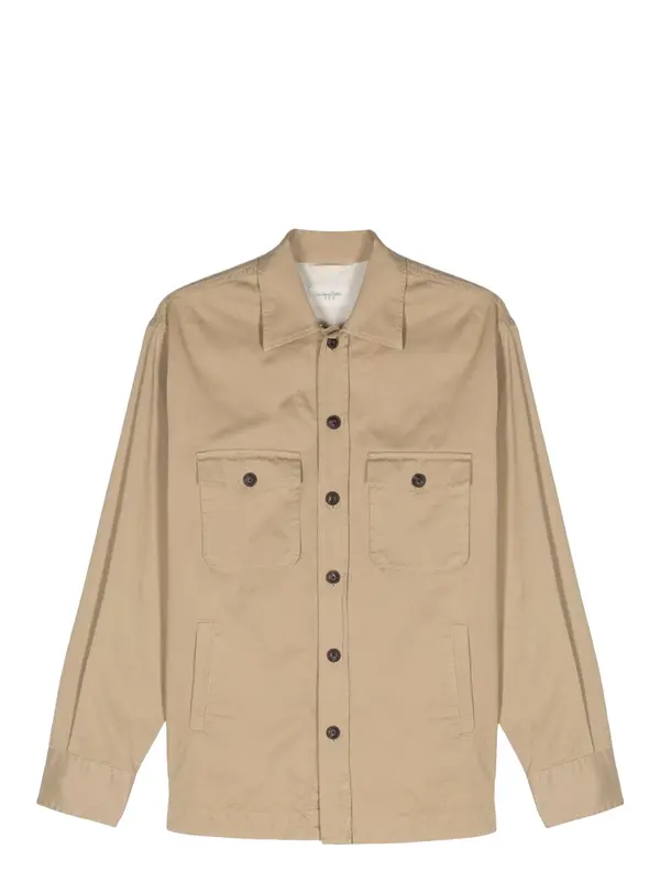 TINTORIA MATTEI 954 Spread-collar Cotton Shirt Jacket - Neutrals