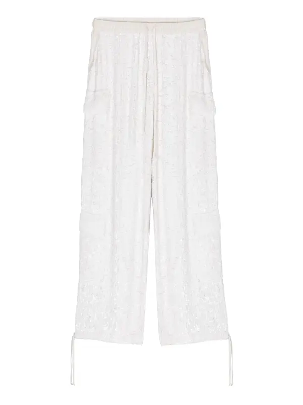 P.a.r.o.s.h Sequin Cargo Trousers - White