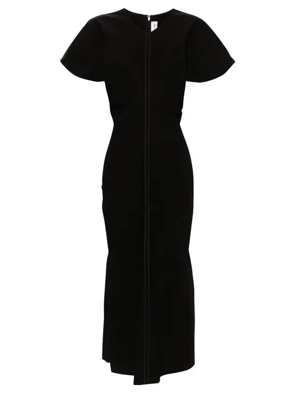 Victoria Beckham Flared Poplin Dress - Black
