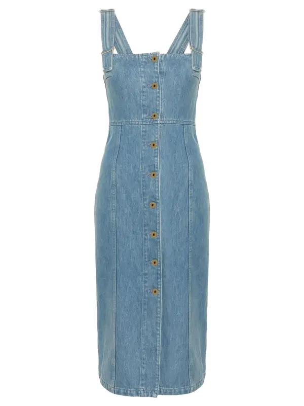 Patou Denim Midi Dress - Blue