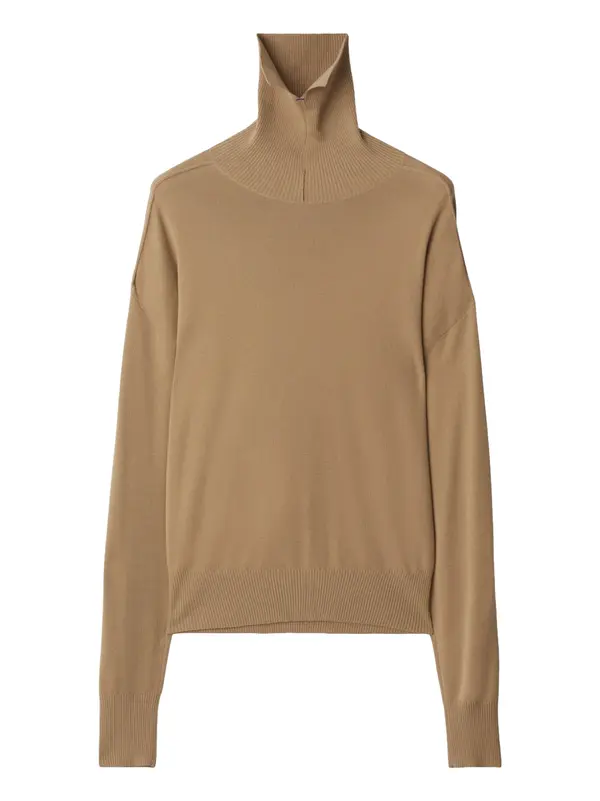 Burberry Roll-neck Wool Jumper - Neutrals