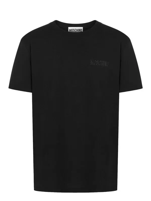 Moschino Logo-raised Cotton T-shirt - Black