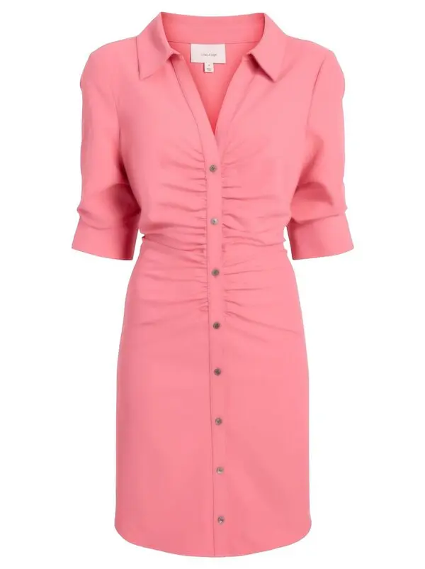 Cinq À Sept Elina Ruched Shirtdress - Pink