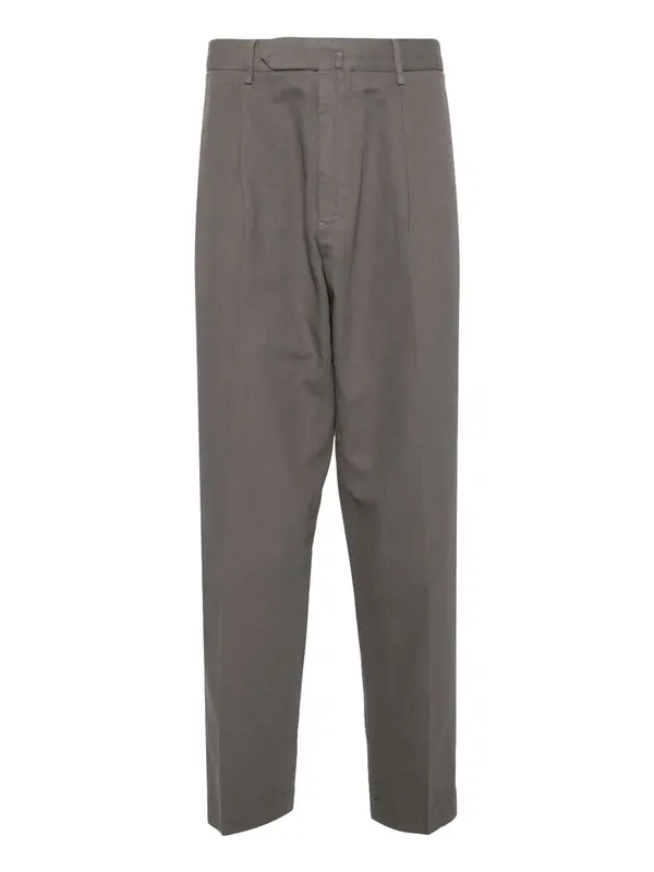 DELL'OGLIO Mid-rise Twill Chinos - Grey