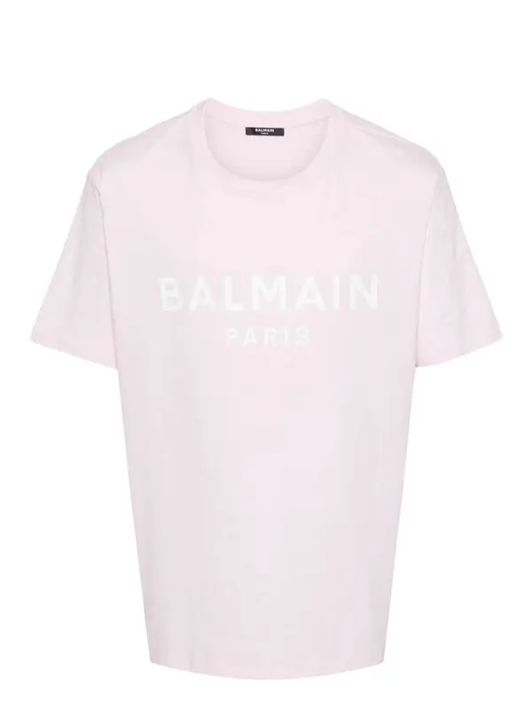 Balmain Logo-print Cotton T-shirt - Pink