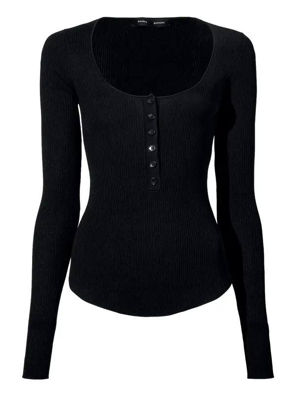 Proenza Schouler Boyd Henley Jumper - Black