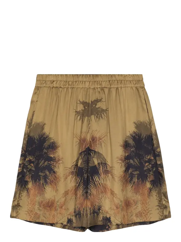 LANEUS Palm Tree-print Bermuda Shorts - Brown