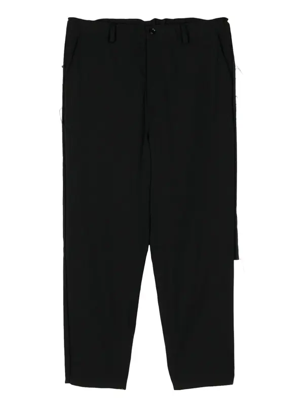 Y’s Raw-cut Tapered Trousers - Black