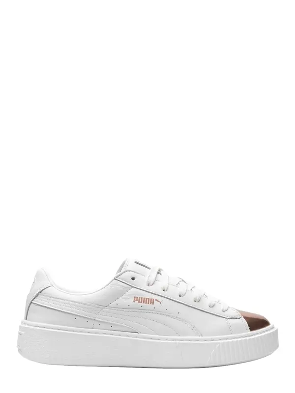 PUMA Basket Flatform Leather Sneakers - White