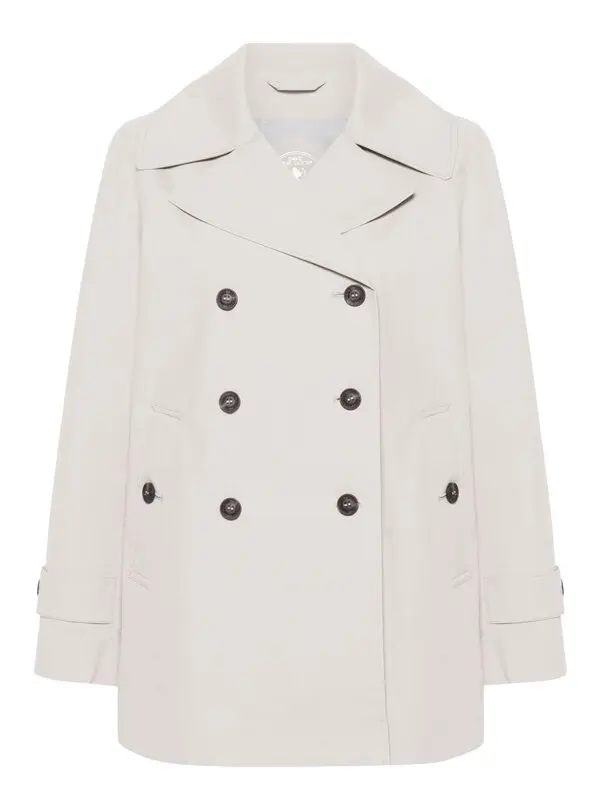 SAVE THE DUCK Logo-appliqué Trench Coat - Grey
