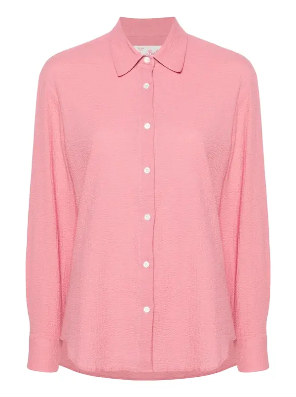 MC2 SAINT BARTH Seersucker Cotton Shirt - Pink