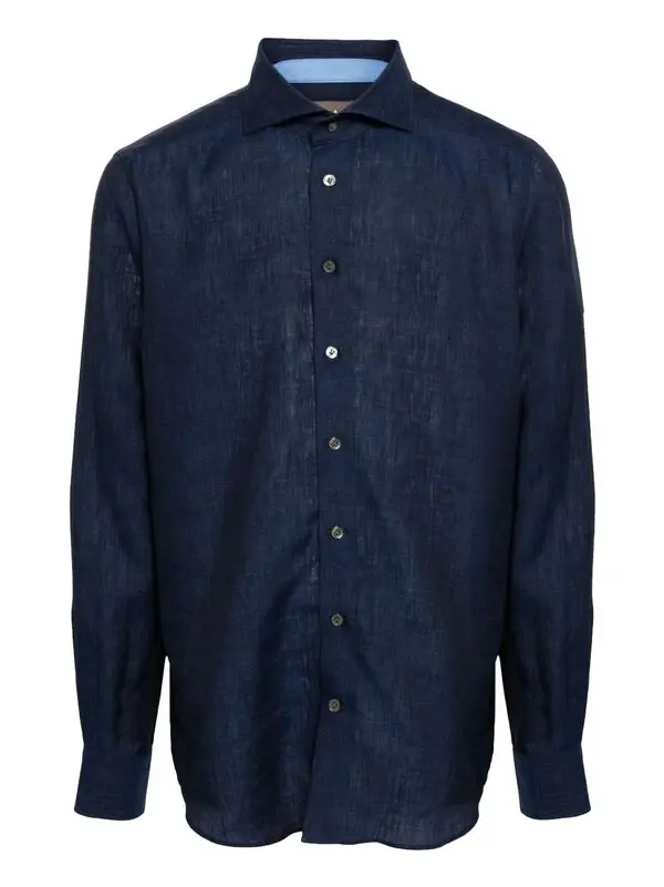 N.peal Megeve Linen Shirt - Blue