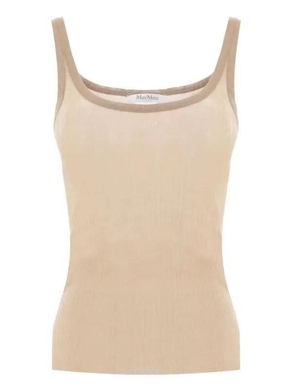 Max Mara Ribbed Silk Tank Top - Neutrals