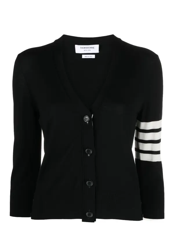 Thom Browne 4-bar Virgin Wool Cardigan - Black