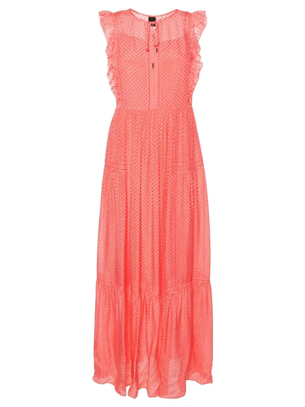 BOSS Tiered Textured Midi Dress - Pink